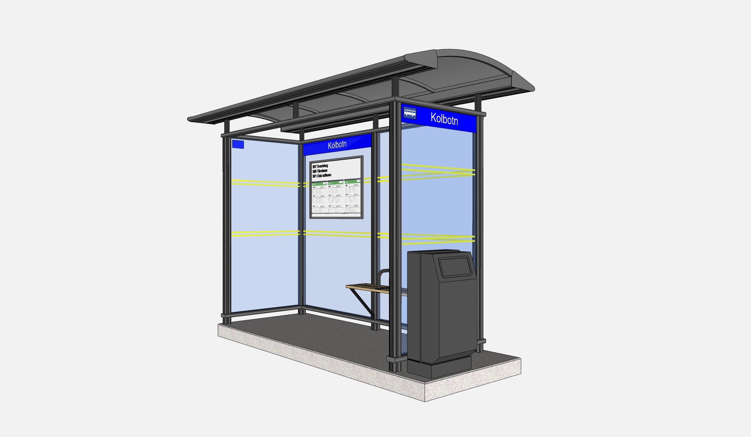 Leskur City 90 2800 x 1030 (2 felt) | Norfax